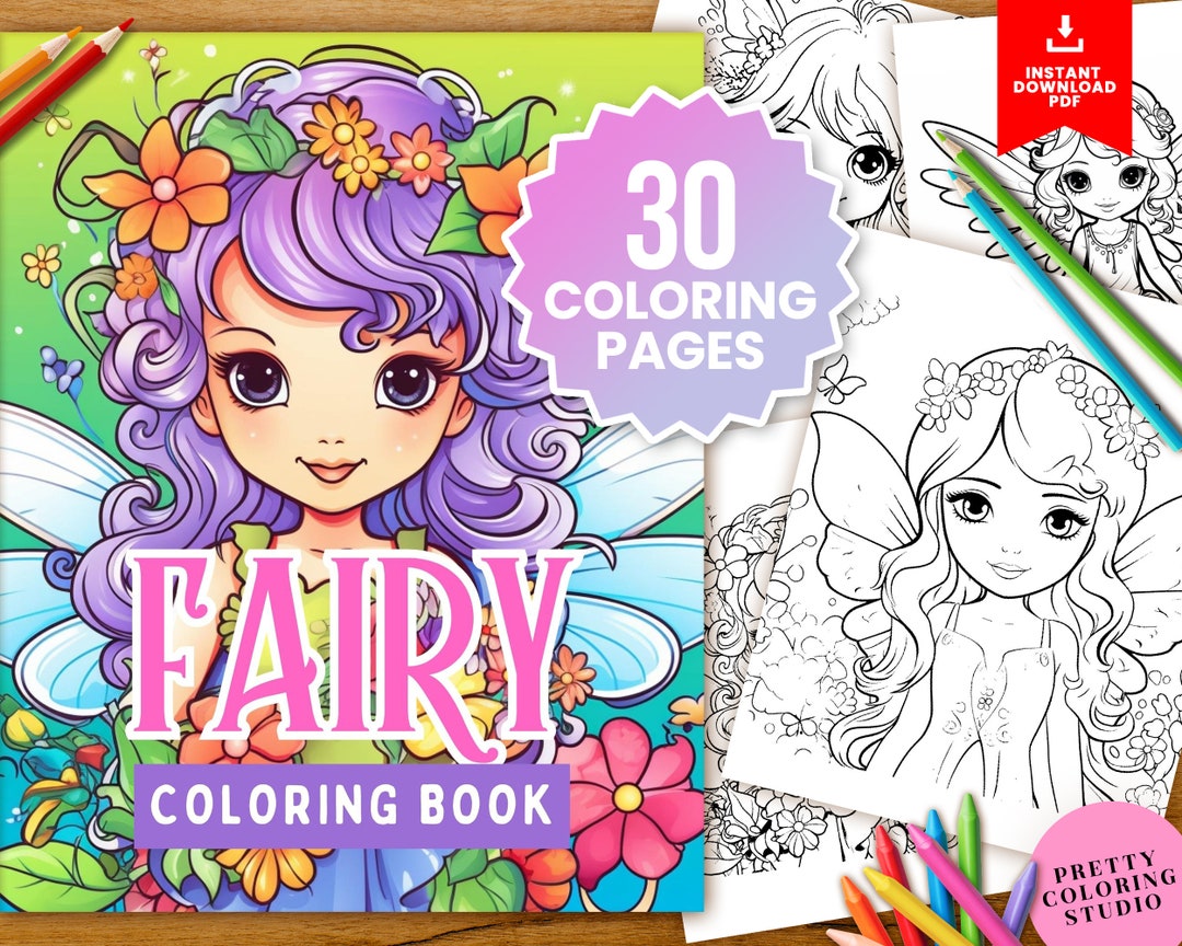 Fairy Art Coloring Book for Kids - Forest Fairy, Elf, Druid Themes ...