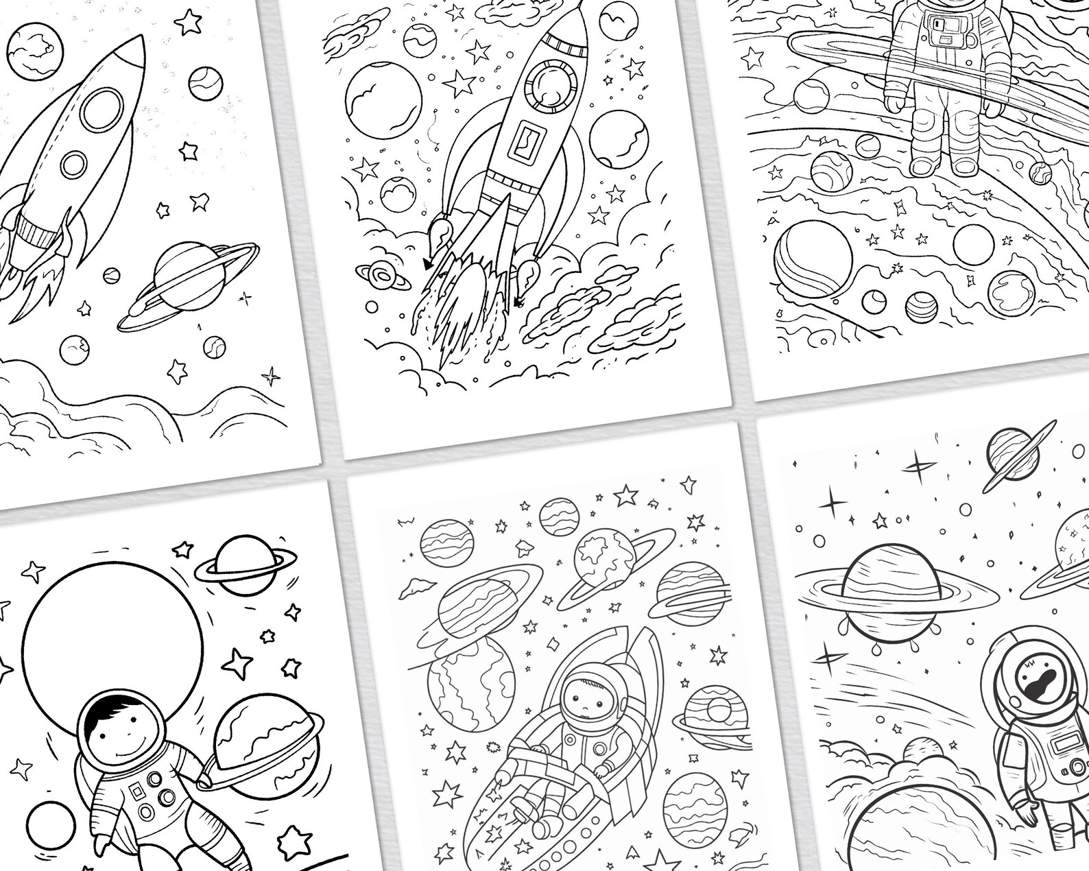 Astronauts & Astronomy Coloring Book - Outer Space Exploration ...