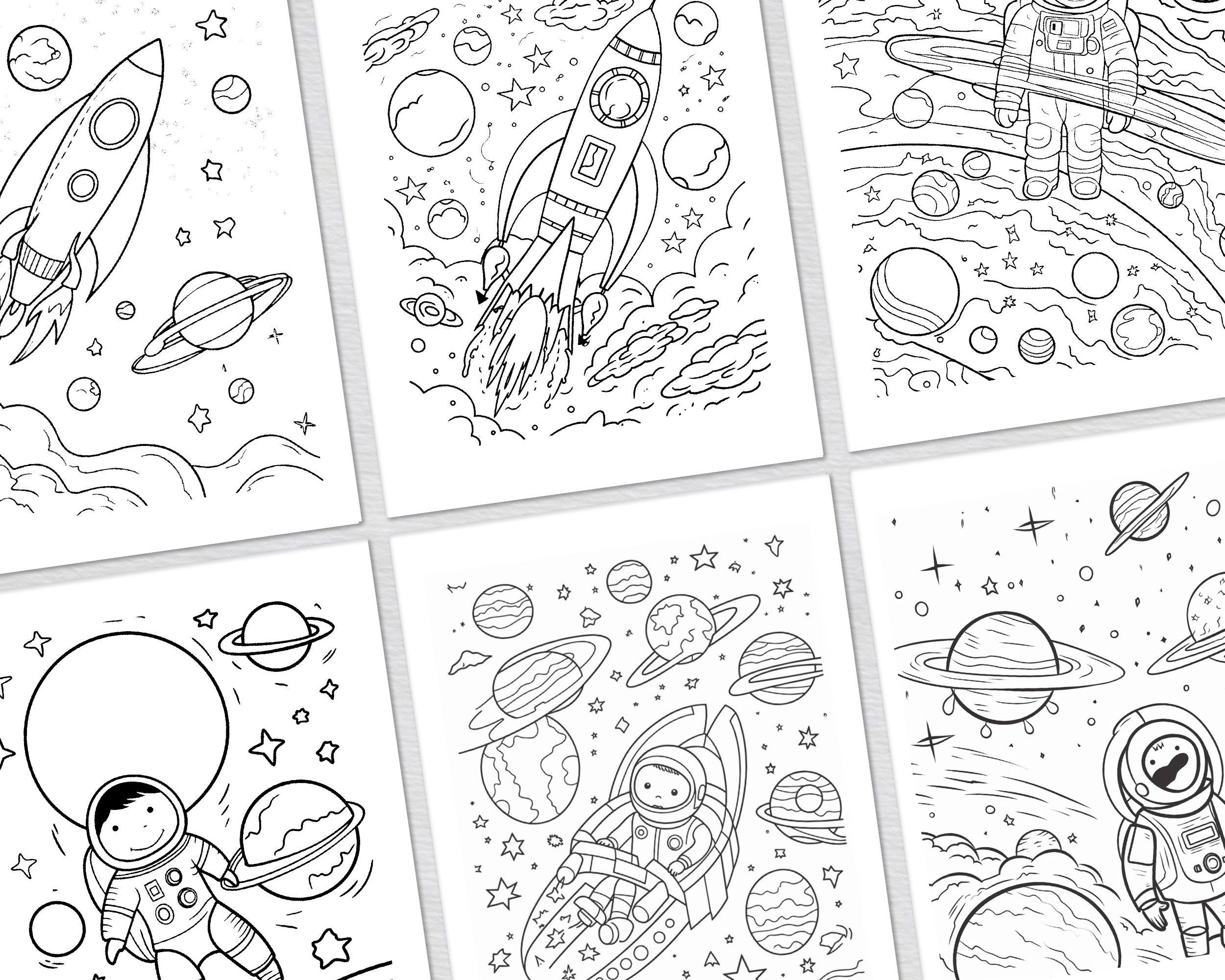 Astronauts & Astronomy Coloring Book - Outer Space Exploration ...