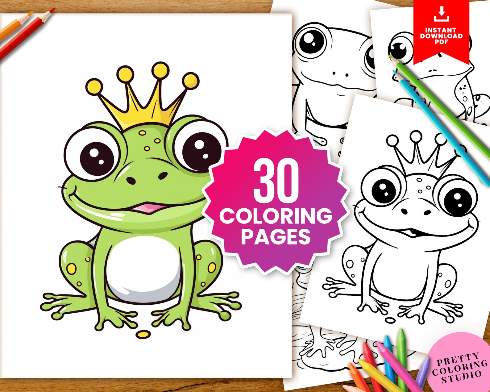 Fascinating Frog Art Coloring Page - Delightful Printable Coloring Book ...