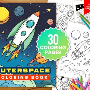 Astronauts & Astronomy Coloring Book - Outer Space Exploration ...