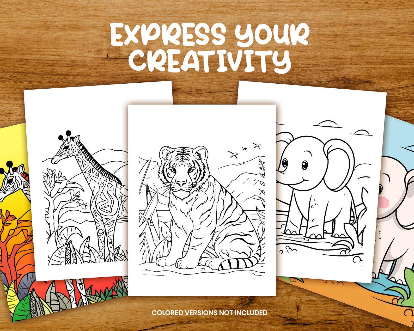 Delightful Animal Coloring Page Bundle - Fun Adult & Kids Coloring ...