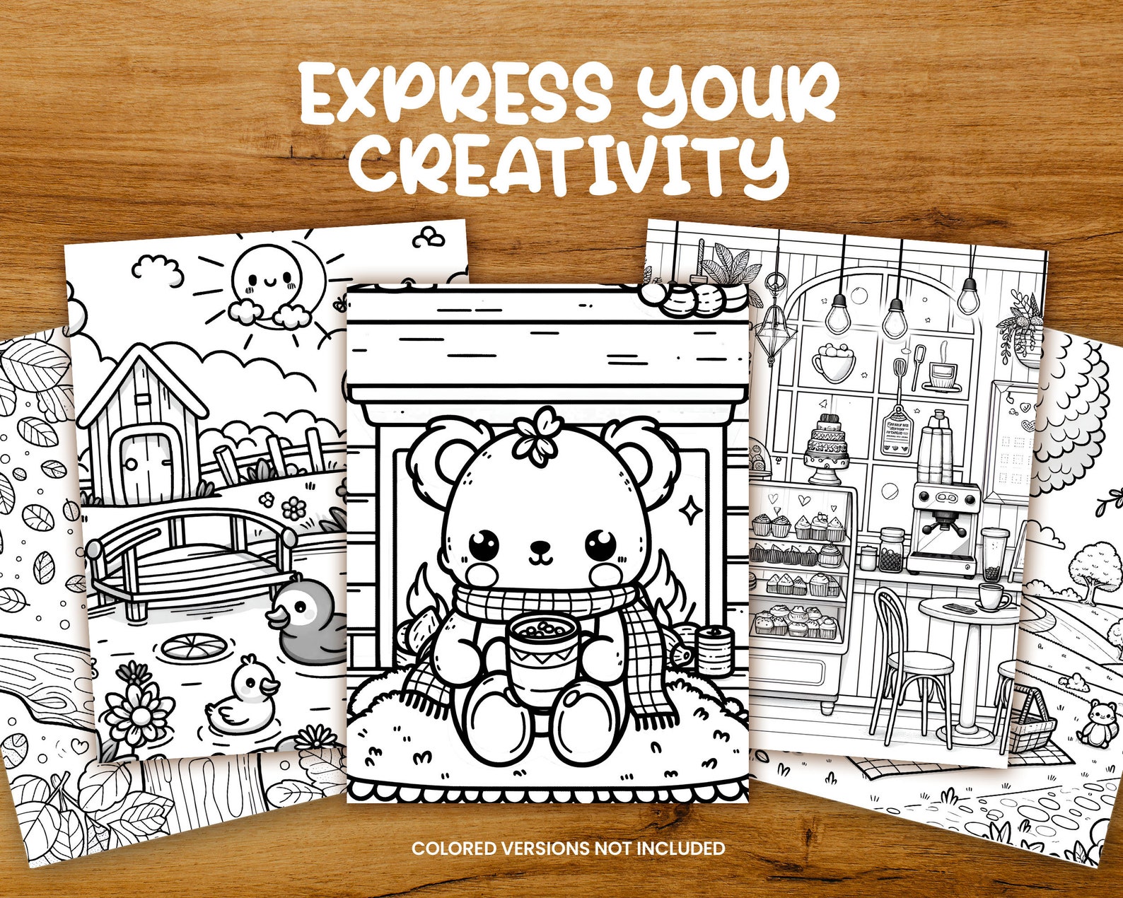 30 Cute Kawaii Coloring Pages for Kids, Fun & Cute Kawaii Coloring Book ...