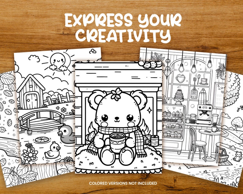 30 Cute Kawaii Coloring Pages for Kids, Fun & Cute Kawaii Coloring Book ...