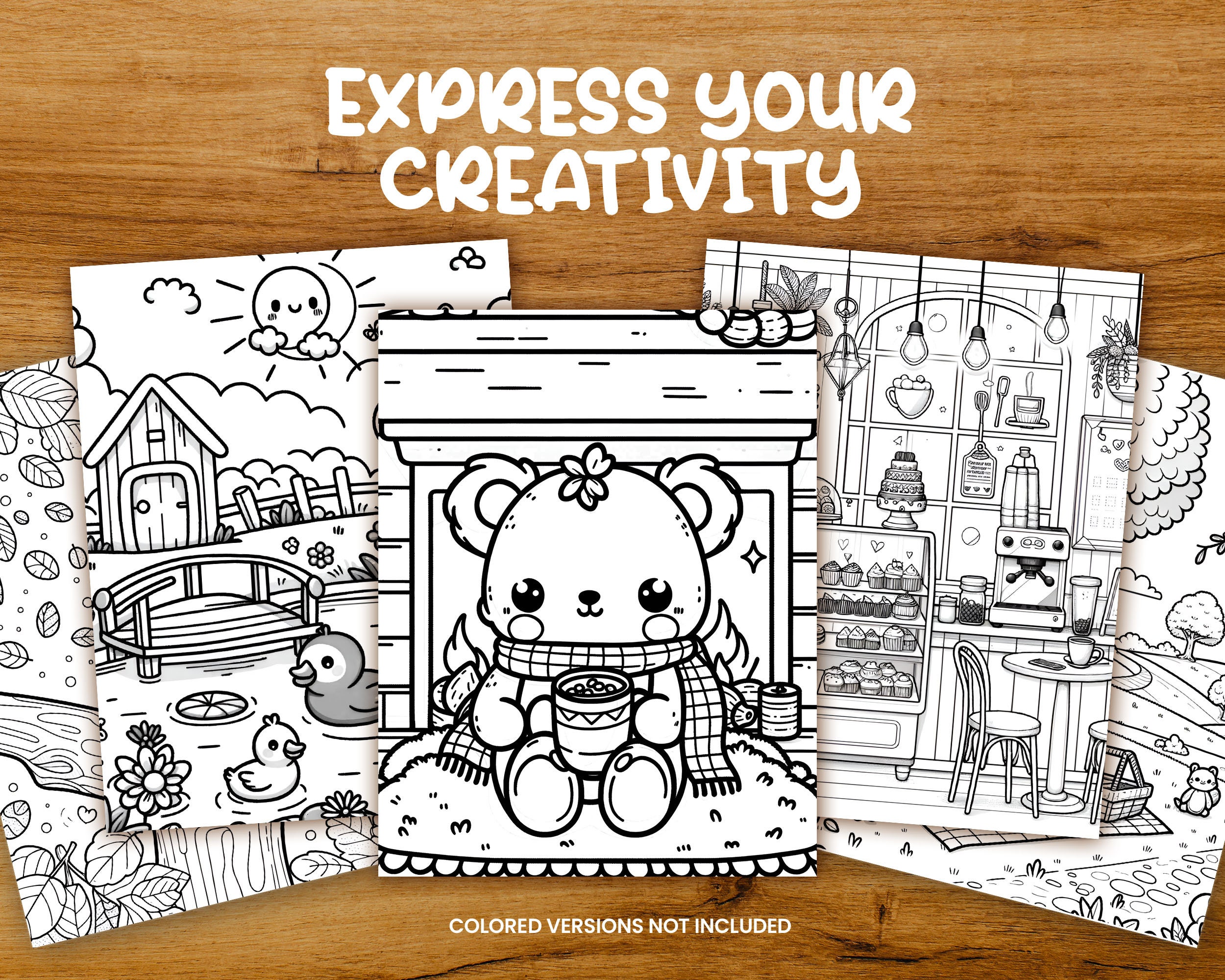30 Cute Kawaii Coloring Pages for Kids, Fun & Cute Kawaii Coloring Book ...
