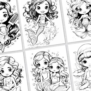 Magical Mermaid Coloring Book | Printable Download | Relaxing Coloring ...