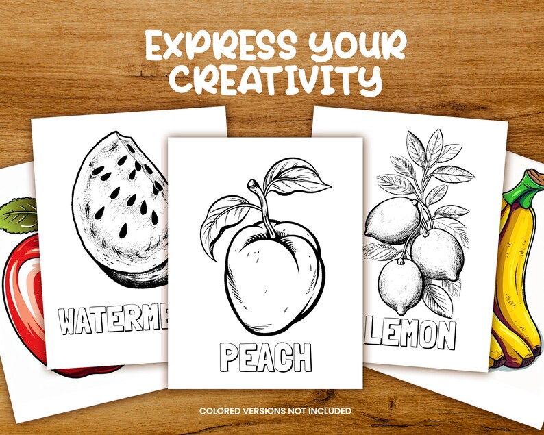 Coloring Birthday Bundle: Printable Coloring Pages of Fruits, Plants ...