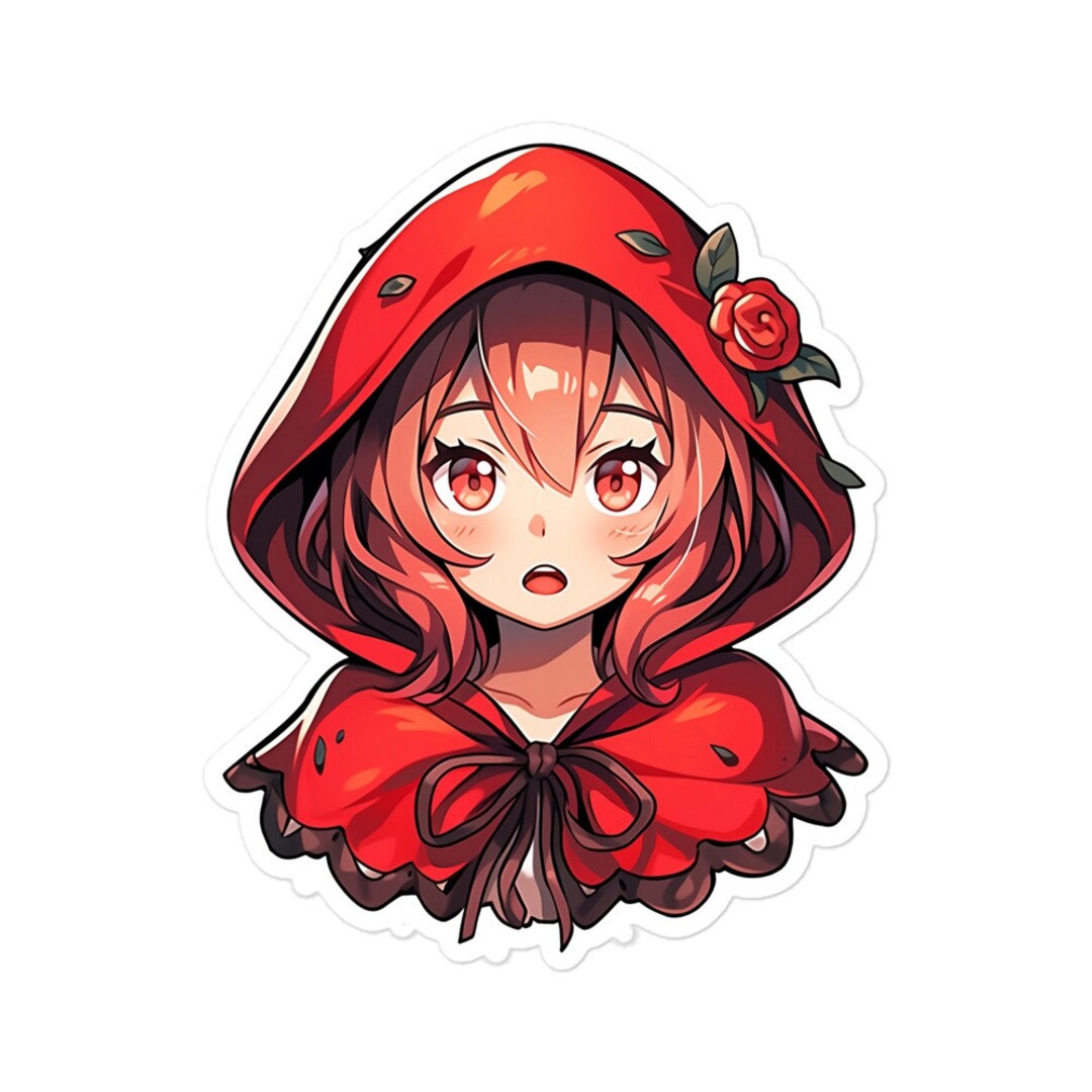 Little Red Anime Red Riding Hood Sticker Kawaii Fairy Tale - Etsy