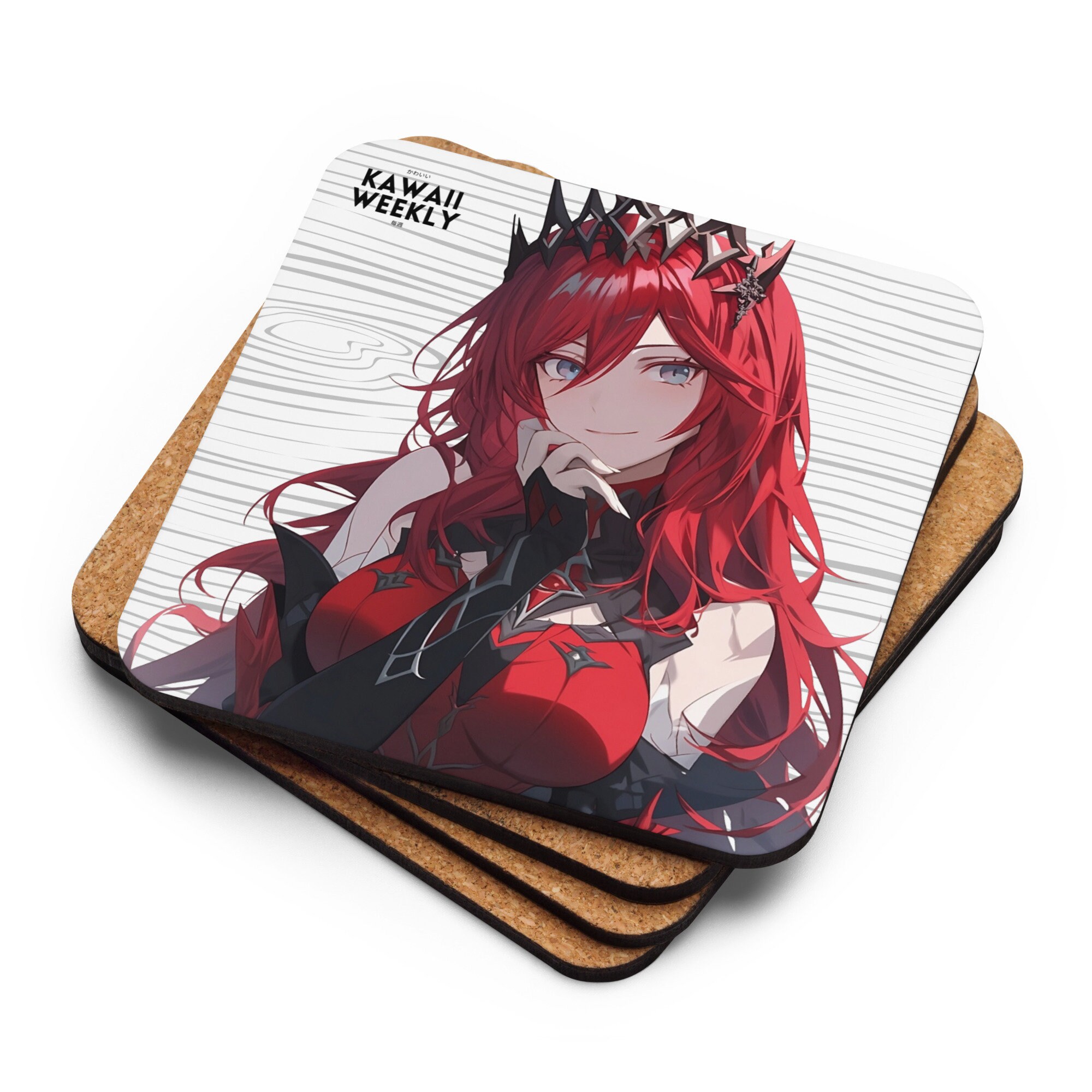 Evil Queen Dark Fantasy Anime Girl Cork-back Coaster - Etsy