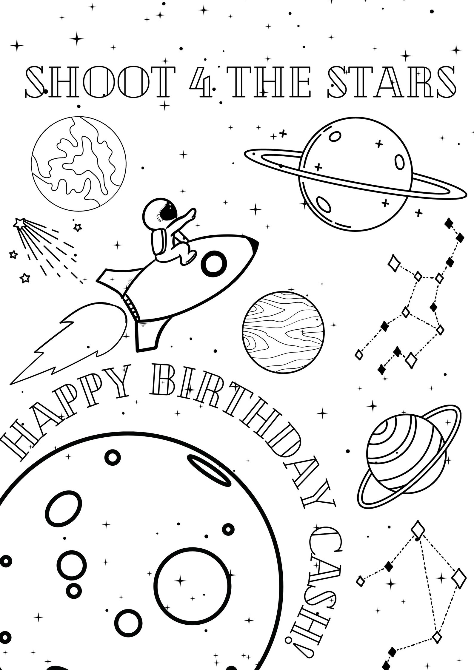 Personalized Birthday Coloring Page for Kids, Custom Party Theme ...