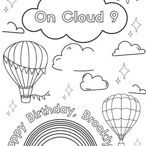 Personalized Birthday Coloring Page for Kids, Custom Party Theme ...