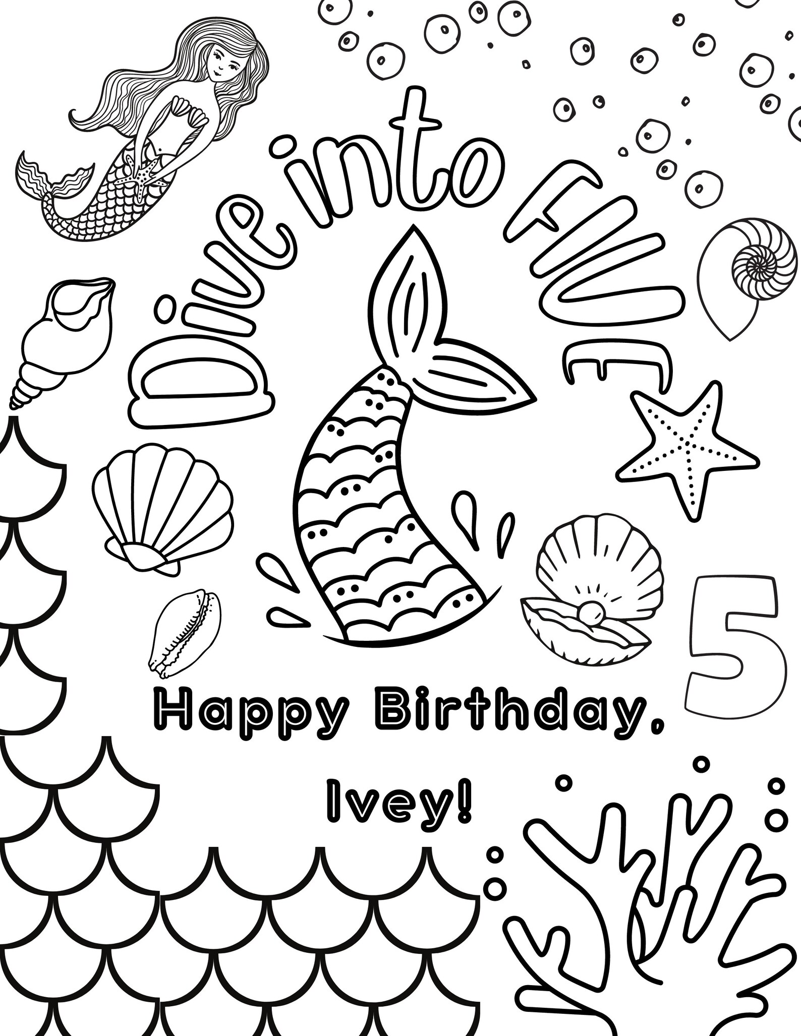 Personalized Birthday Coloring Page for Kids, Custom Party Theme ...