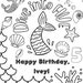 Personalized Birthday Coloring Page for Kids, Custom Party Theme ...