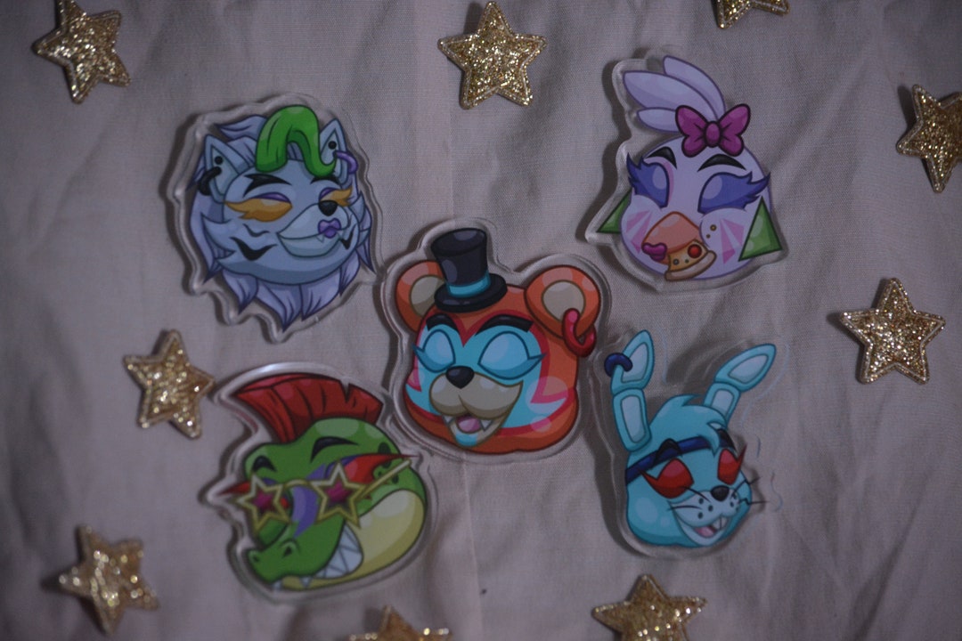 Glamrock FNAF Security Breach Acrylic Pins the Snuggles Series - Etsy