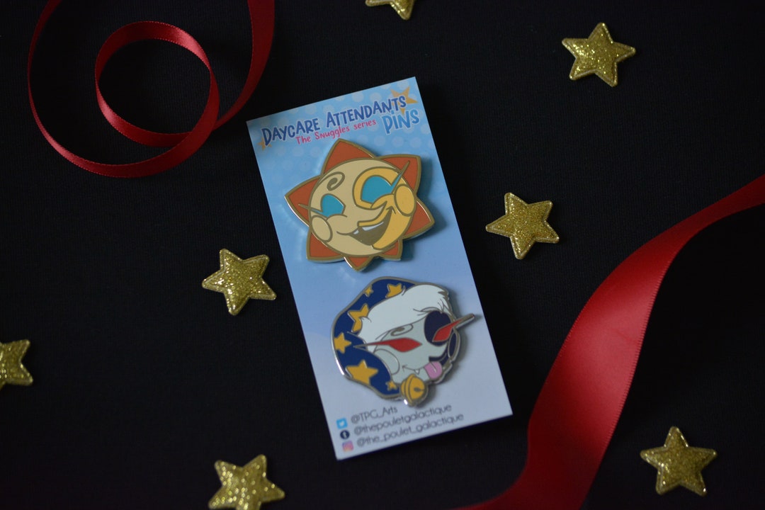 Set of Pins Sun and Moon Head the Snuggles Series - Etsy