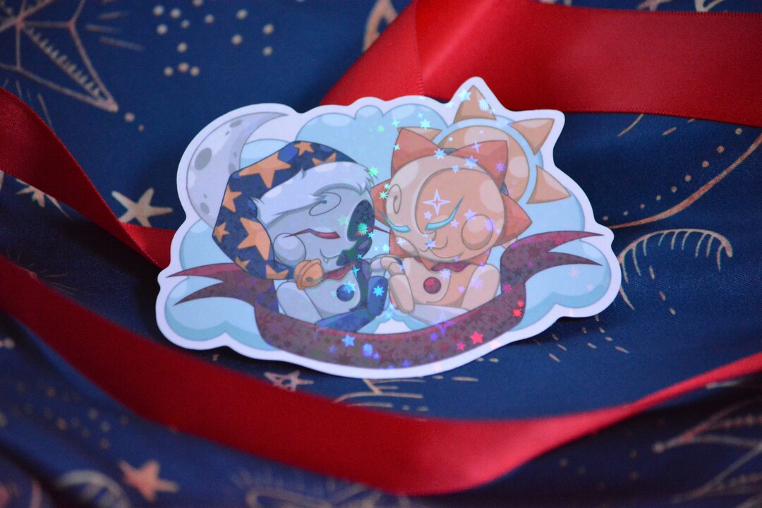 Sticker Pins Sun and Moon Hug in the Cloud the Snuggles Series - Etsy