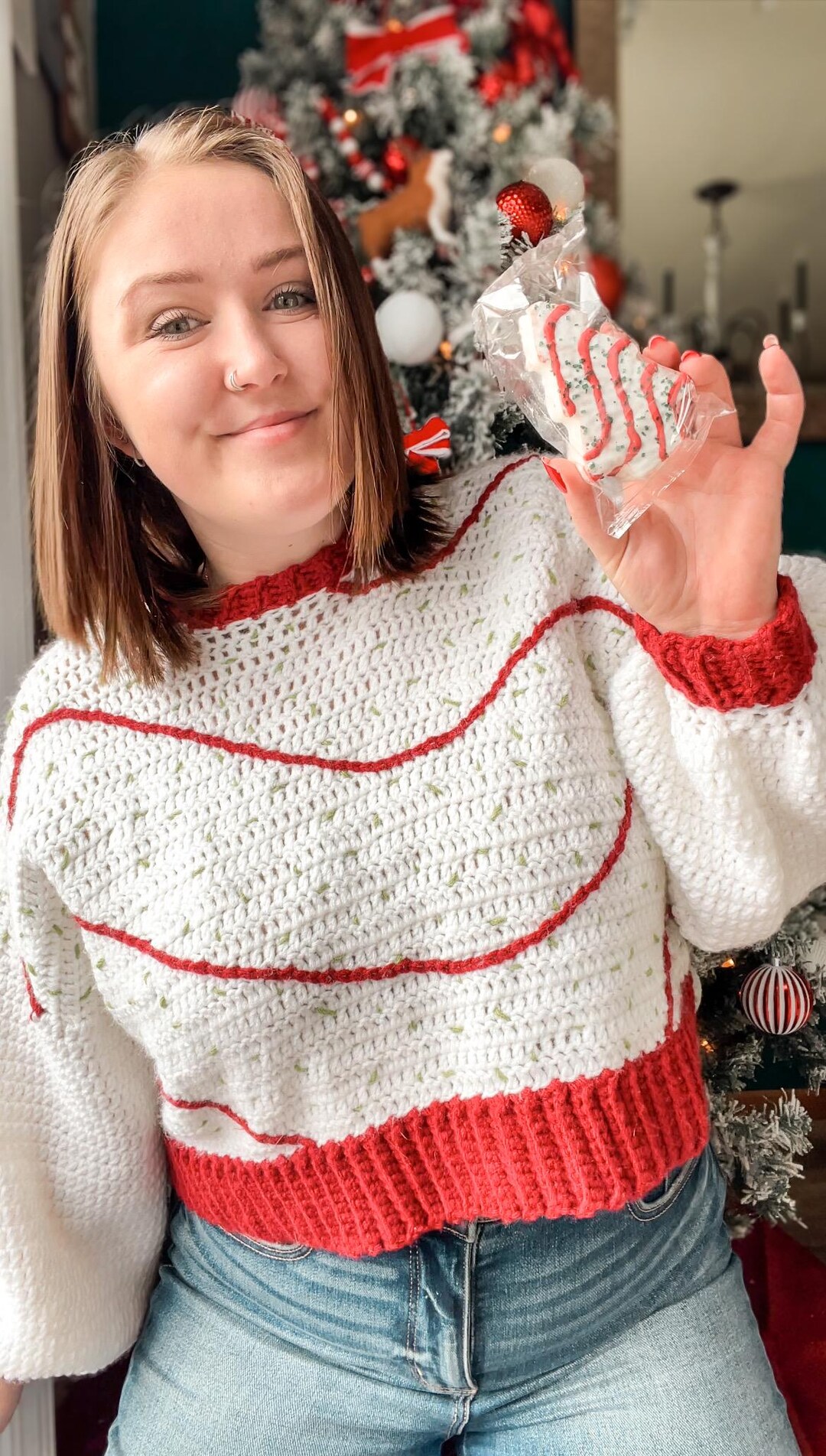 Christmas Cake Sweater Crochet Pattern: Holiday Pullover (PDF Download ...