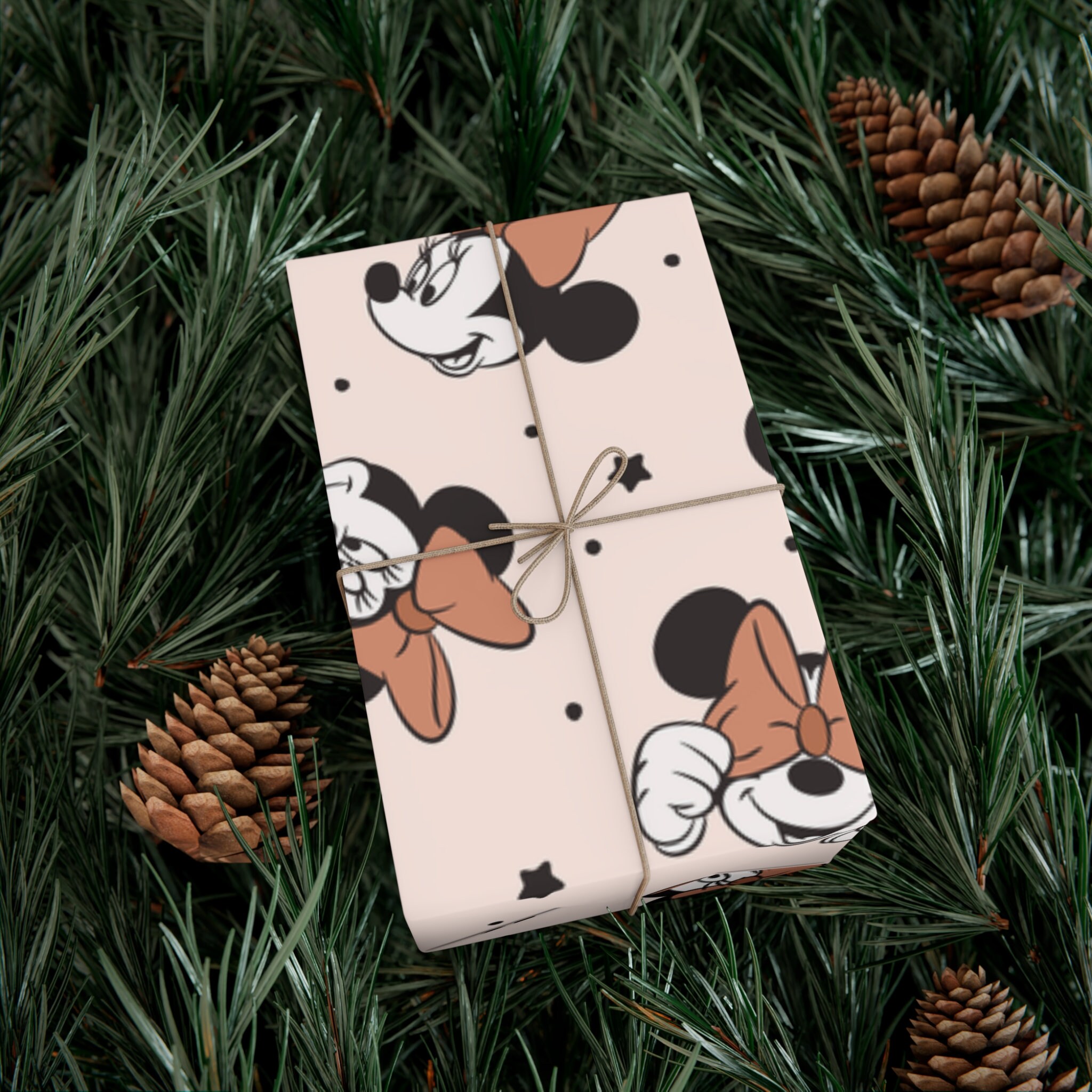 Neutral Minnie Mouse Wrapping Paper Classic Gift Wrap for All Occasions ...