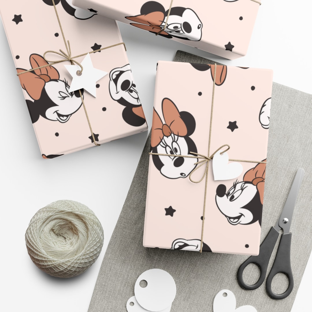 Neutral Minnie Mouse Wrapping Paper Classic Gift Wrap for All Occasions ...