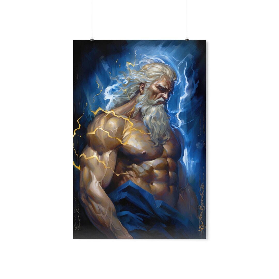 Greek God Zeus Digital Wall Art Print Ready High Quality Printable ...