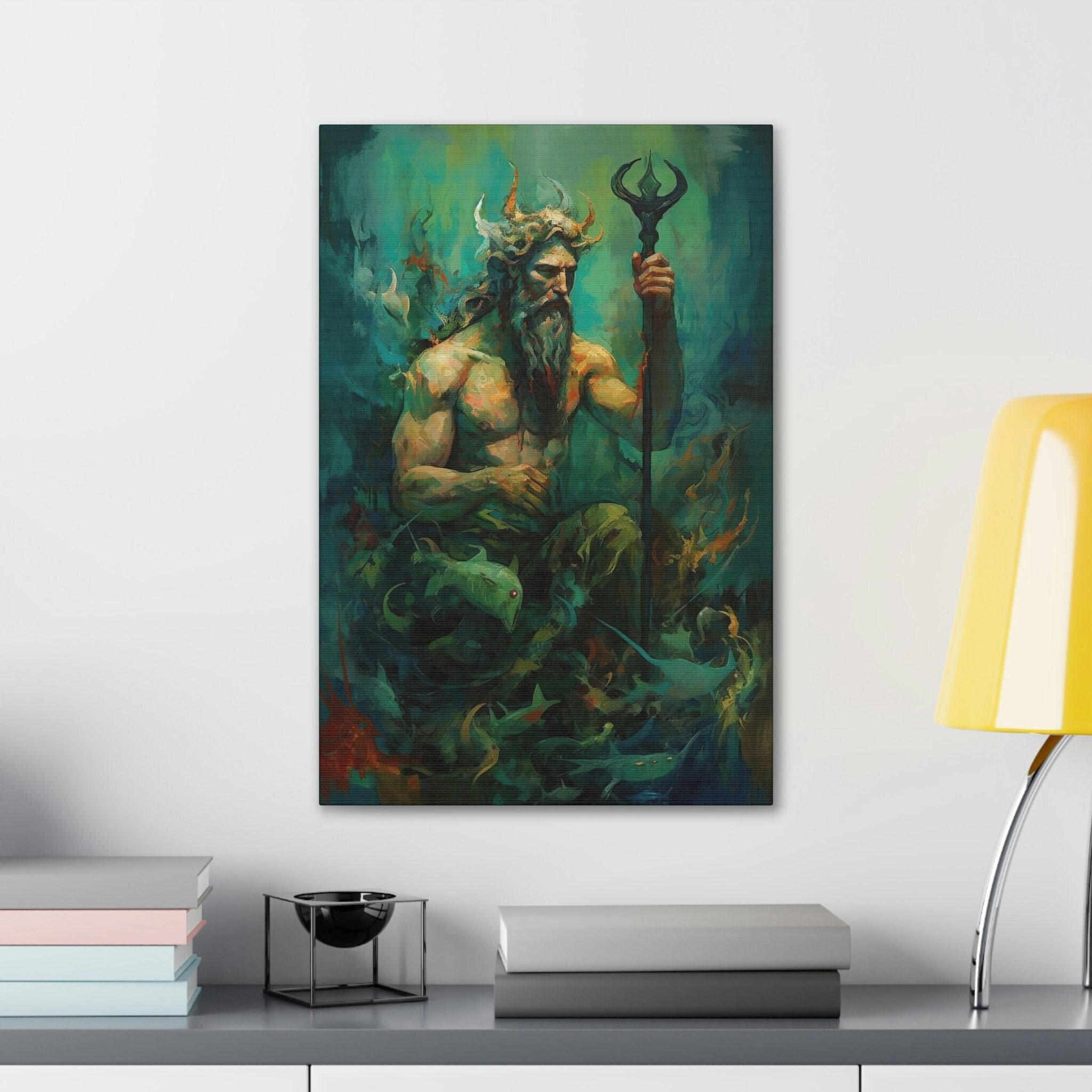 Greek God Poseidon Wall Art Print High Quality Canvas Art Gift - Etsy