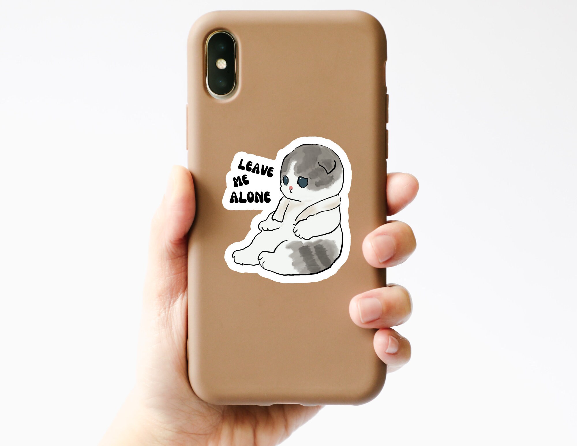 Relatable Leave Me Alone Meme Sticker. Whimsical Cat Sticker: Share ...