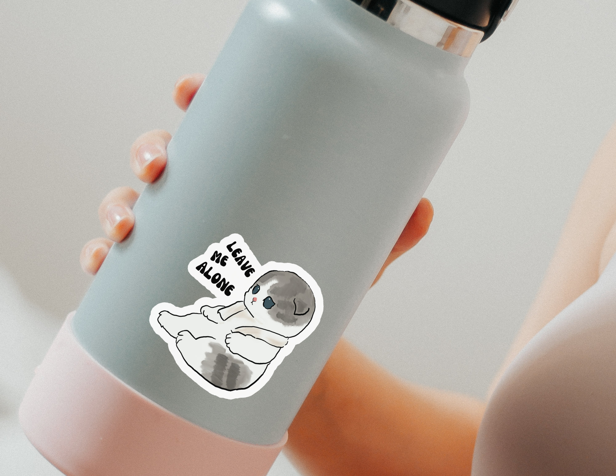 Relatable Leave Me Alone Meme Sticker. Whimsical Cat Sticker: Share ...