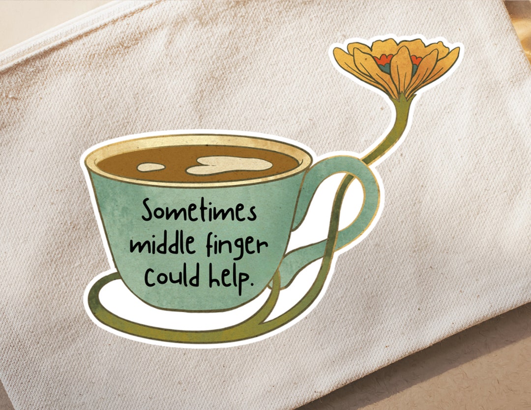 Middle Finger Could Help Swear Sticker. Sarcasm and Attitude in One ...