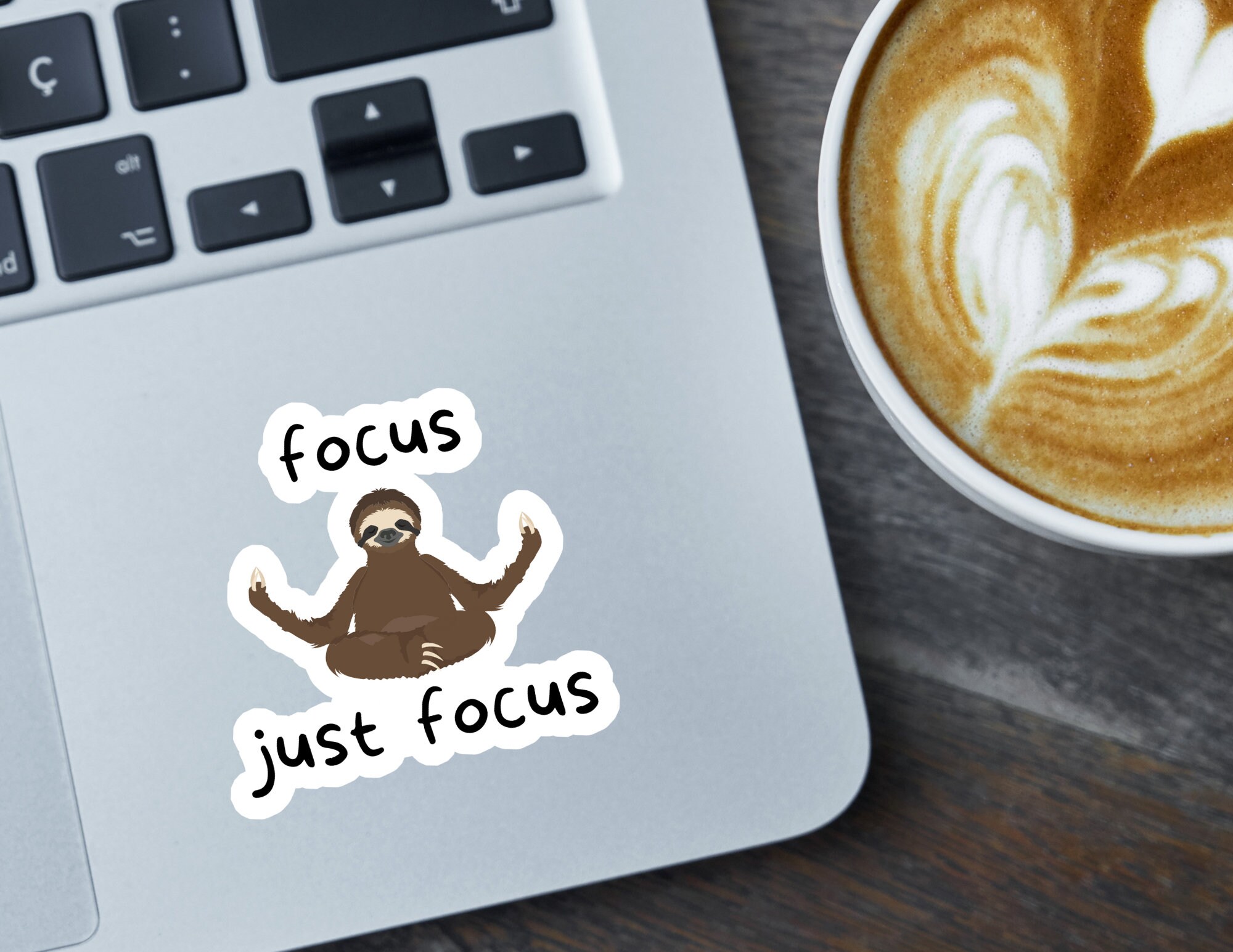 Focus Just Focus Cute Sloth Meme Sticker. Whimsical Stay Focused ...