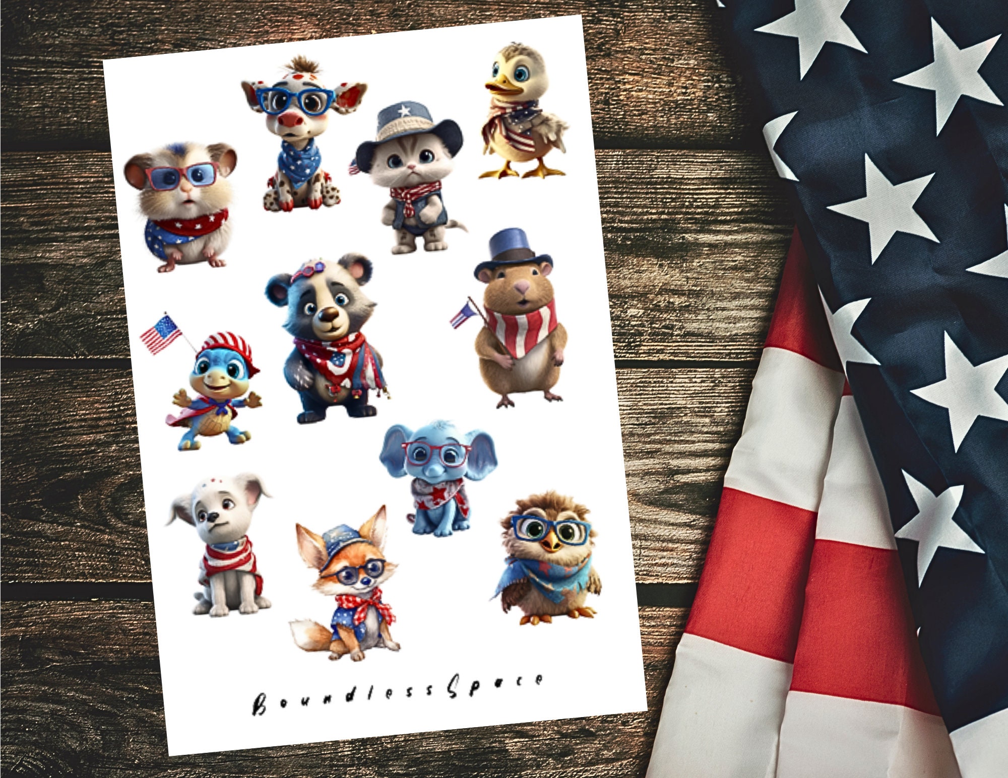 Assorted July 4th Stickers Collection. Celebrate America's Independence ...