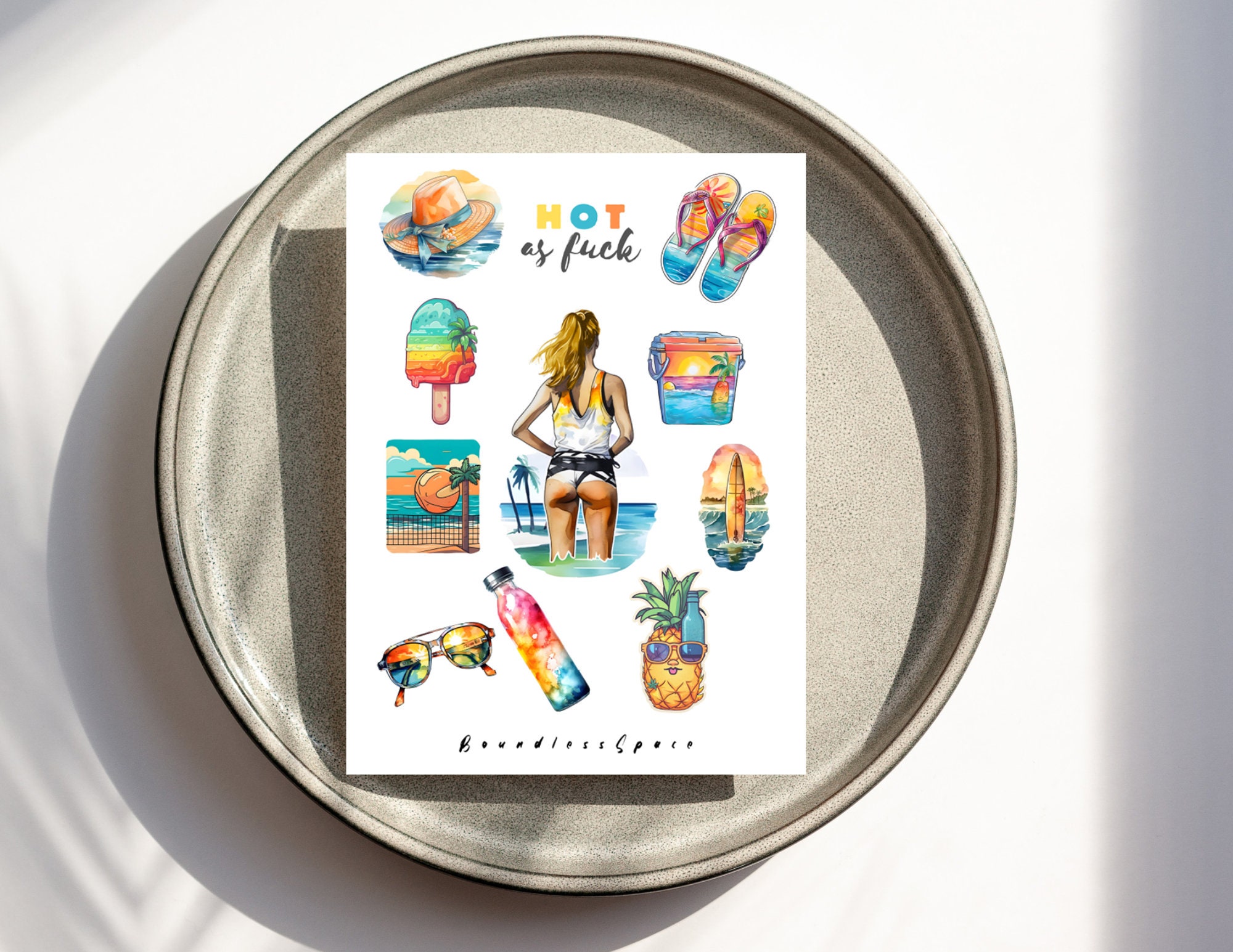 Beach-inspired Stickers for Summer Vibes. Surf, Sand, and Sunshine: Add ...