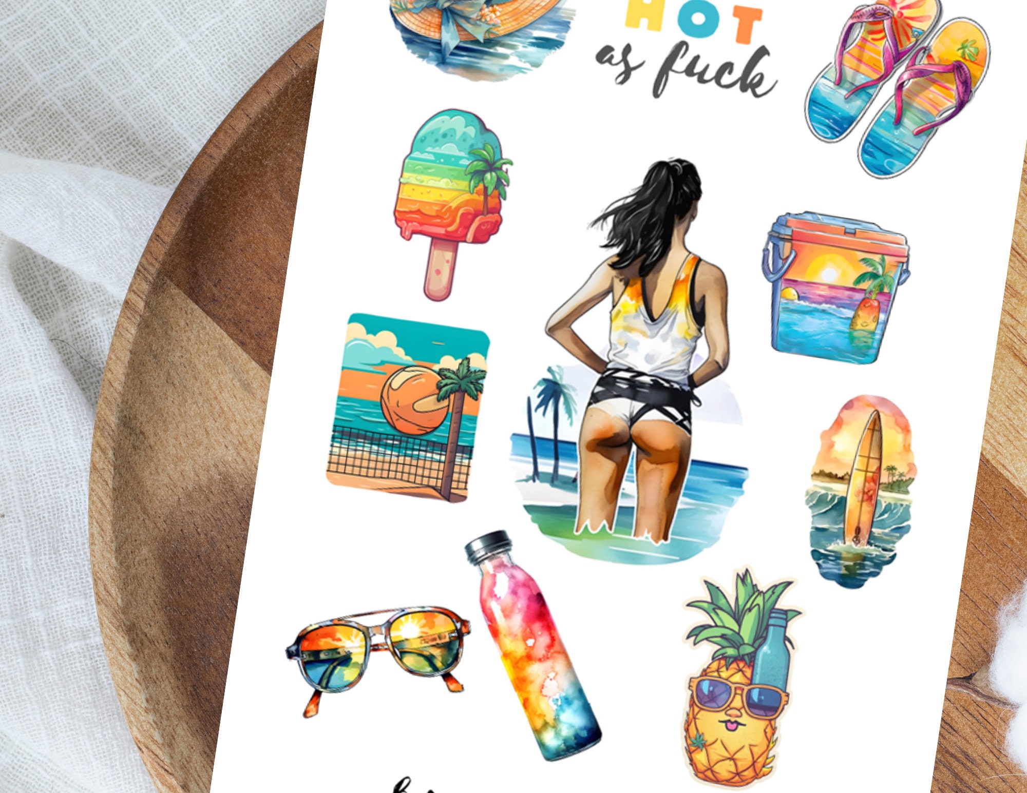 Beach-inspired Stickers for Summer Vibes. Surf, Sand, and Sunshine: Add ...