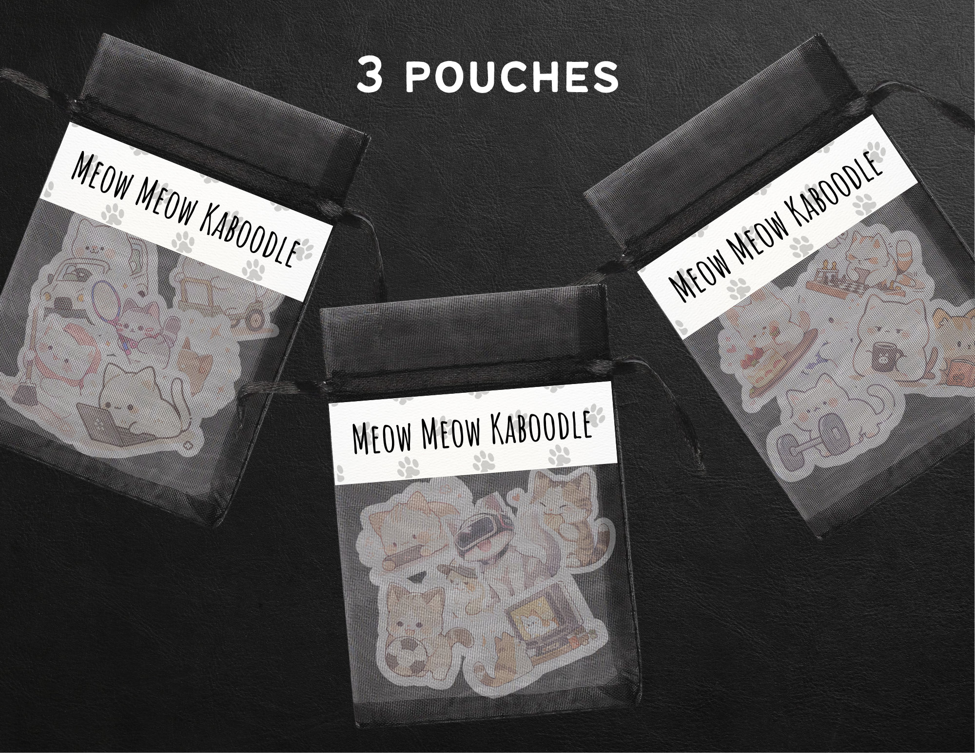 10 Playful Cat Meme Stickers Pouch. Meow Meow Kaboodle Grab All 3 ...