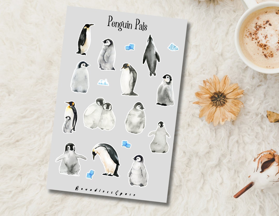Kawaii Arctic Penguin Sticker Sheet. Penguin Perfection for - Etsy