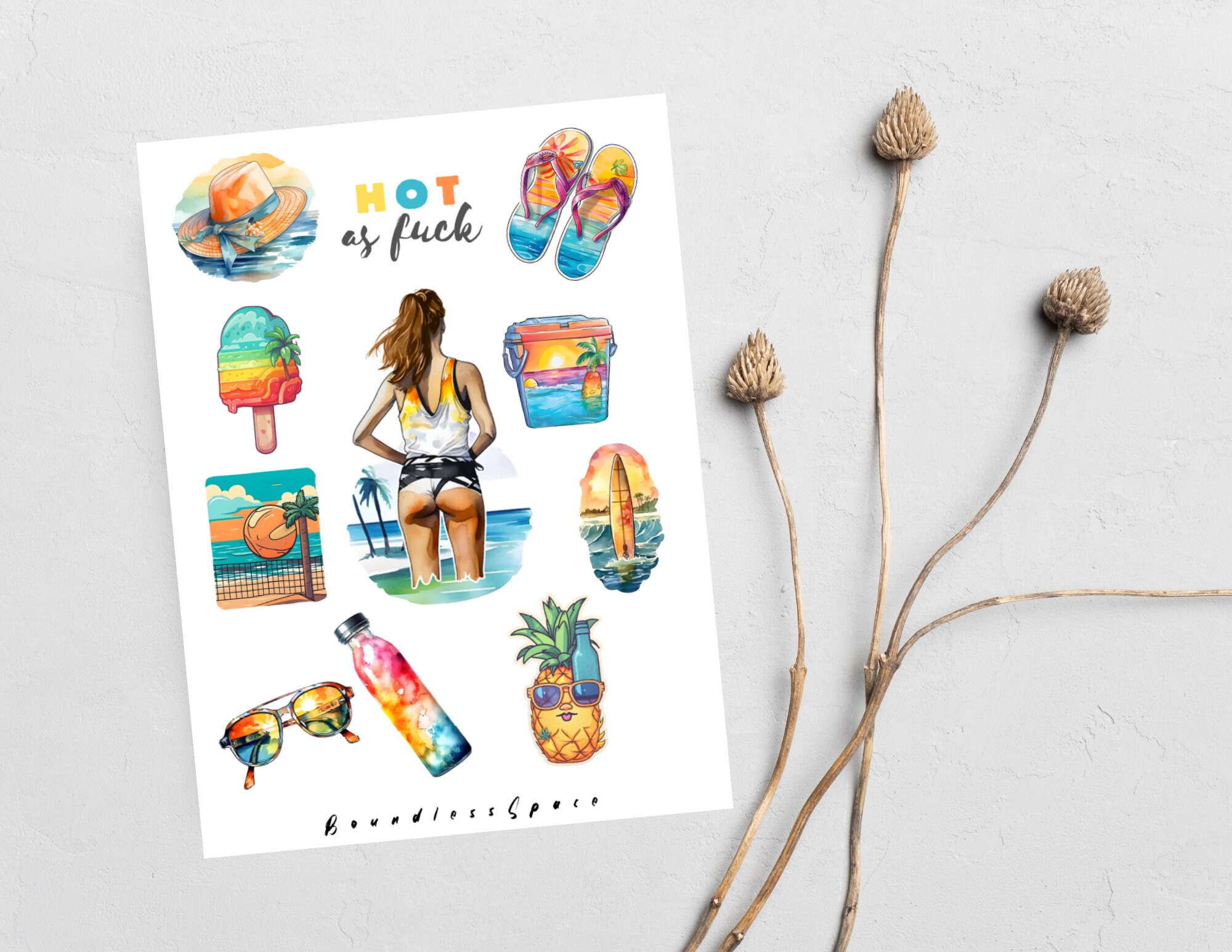Beach-inspired Stickers for Summer Vibes. Surf, Sand, and Sunshine: Add ...