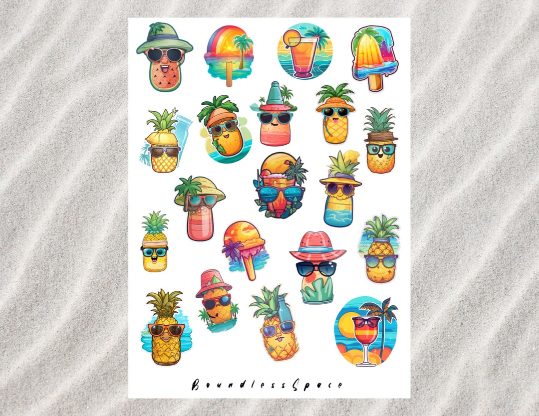 Summer Tropical Stickers for Sunny Days. Add a Splash of Summer to Your ...