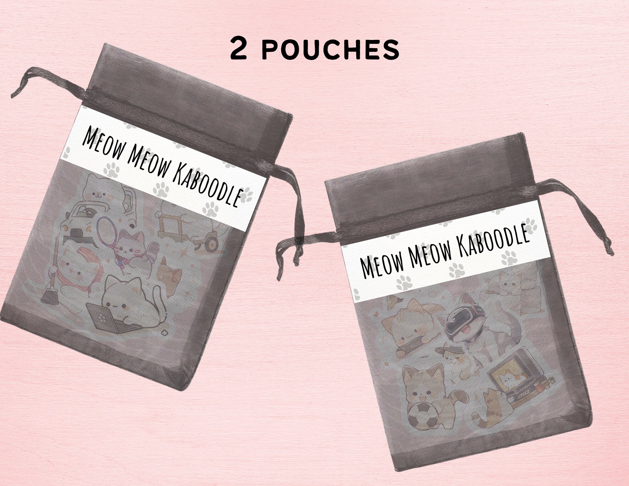 10 Playful Cat Meme Stickers Pouch. Meow Meow Kaboodle Grab All 3 ...