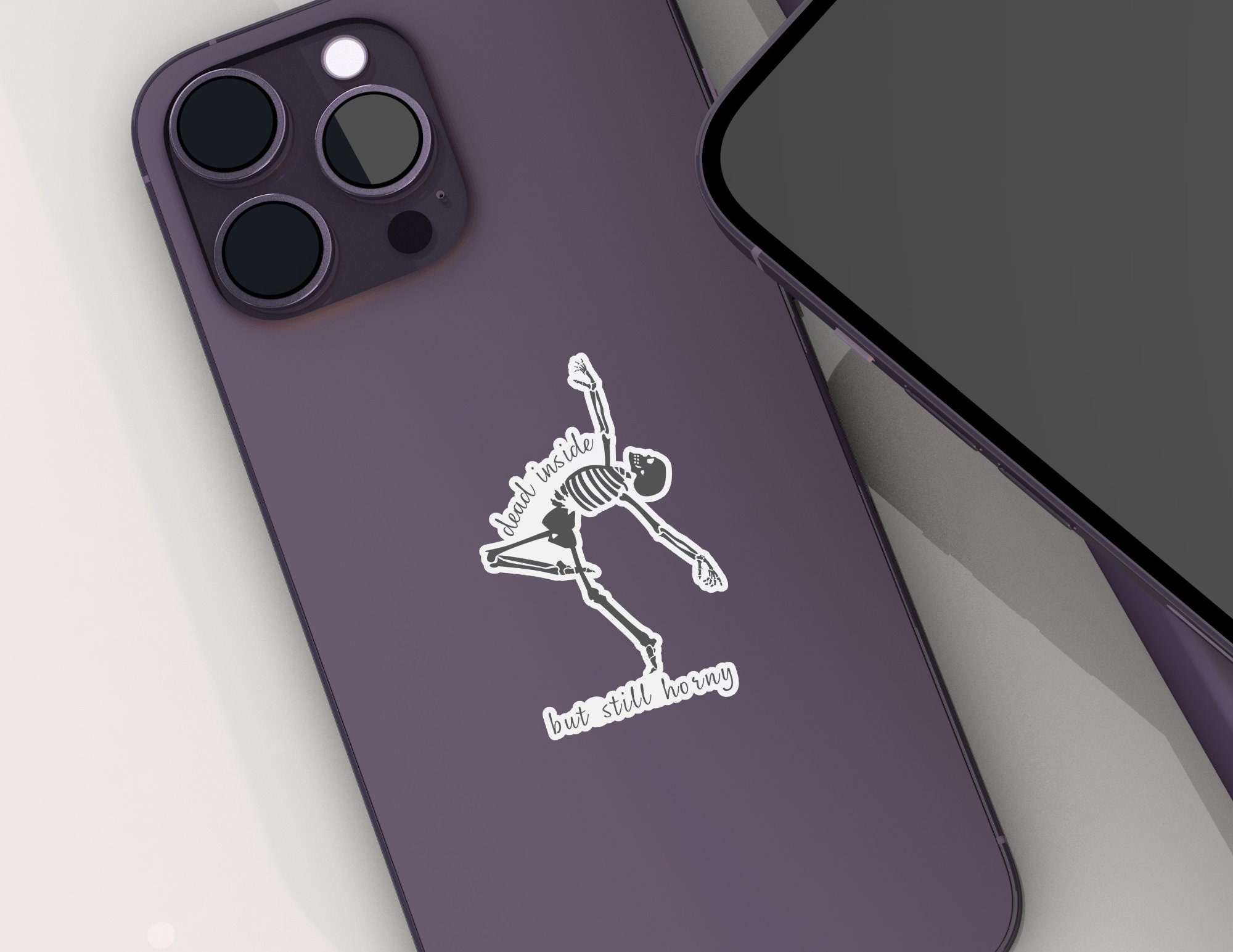 Trendy Skeleton Dead Inside Meme Sticker. Embrace Humor & Irony With ...