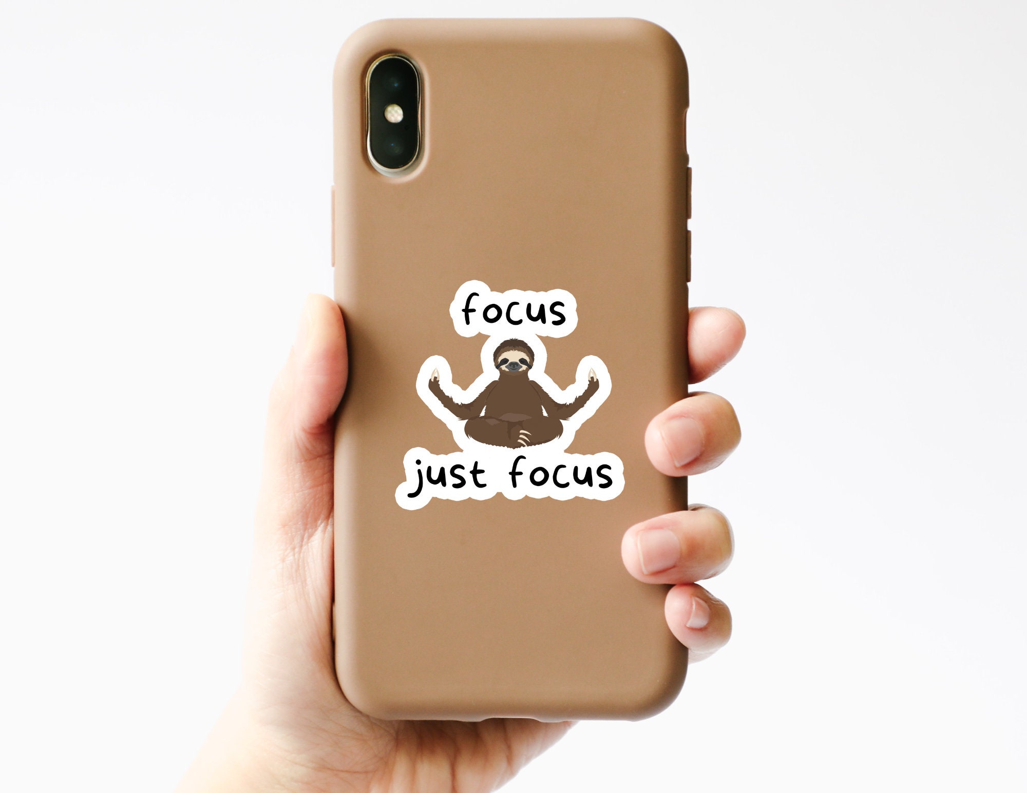 Focus Just Focus Cute Sloth Meme Sticker. Whimsical Stay Focused ...