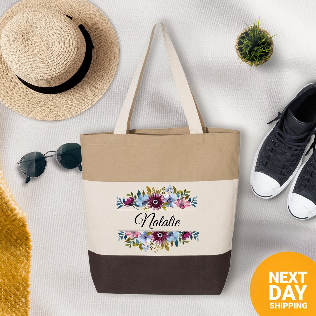 Custom Tote Bag, Custom Text Tote Bag, Canvas Tote Bag, Trendy Tote Bag ...