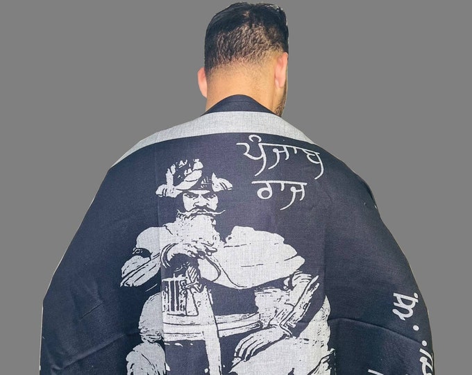 Punjabi Shawl: Hari Singh Nalwa Sikh Warrior Art, Gurmukhi Letters ...