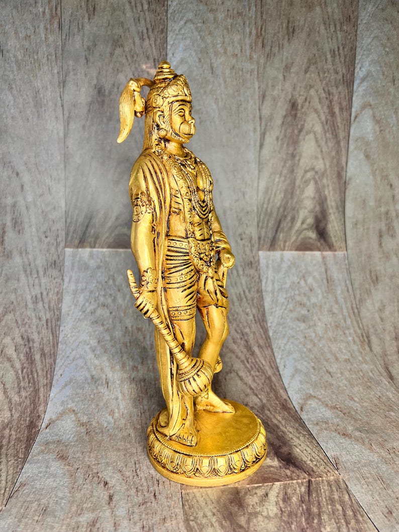 Lord Hanuman Bajrangbali Brass Statue: Hindu Religious Monkey God - 11 ...