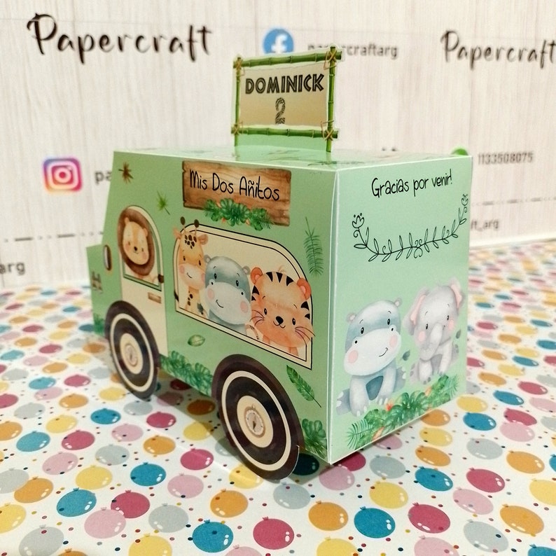 Papercraft Safari Minibus MODEL 2024, Safari Favor Box, Safari ...