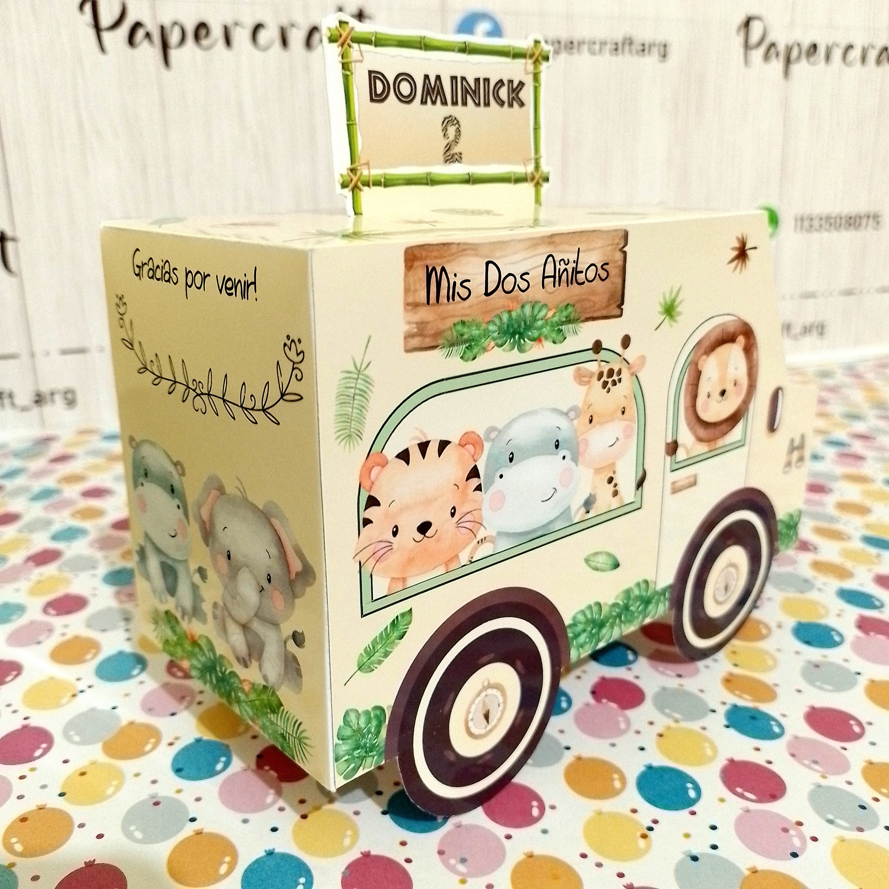 Papercraft Safari Minibus MODEL 2024, Safari Favor Box, Safari ...