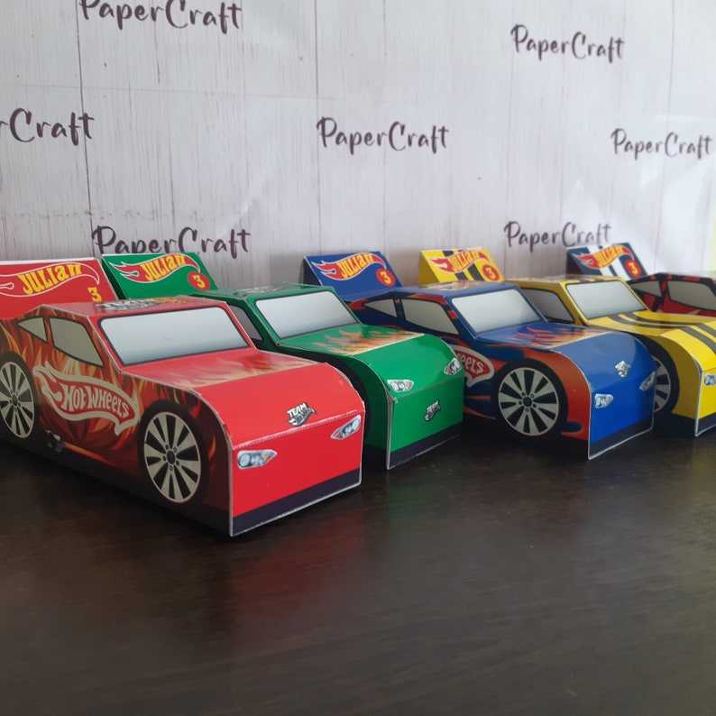 Hot Wheels Favor Box, Papercraft Cars Collection, Race Cars, Digital ...