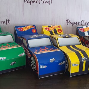 Hot Wheels Favor Box, Papercraft Cars Collection, Race Cars, Digital ...