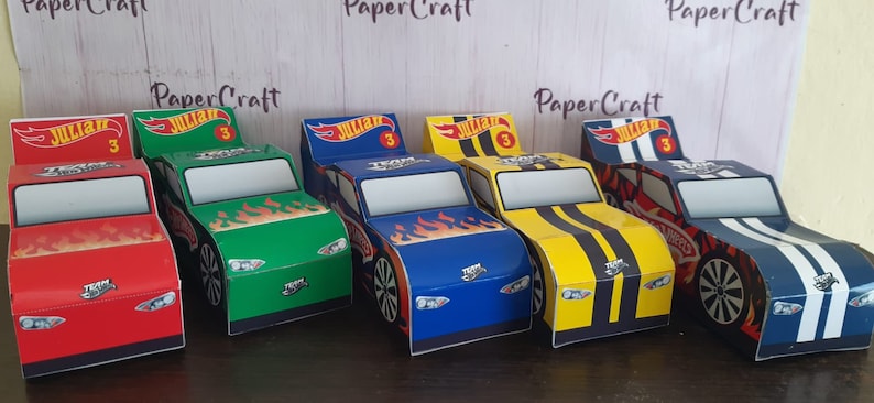 Hot Wheels Favor Box, Papercraft Cars Collection, Race Cars, Digital ...