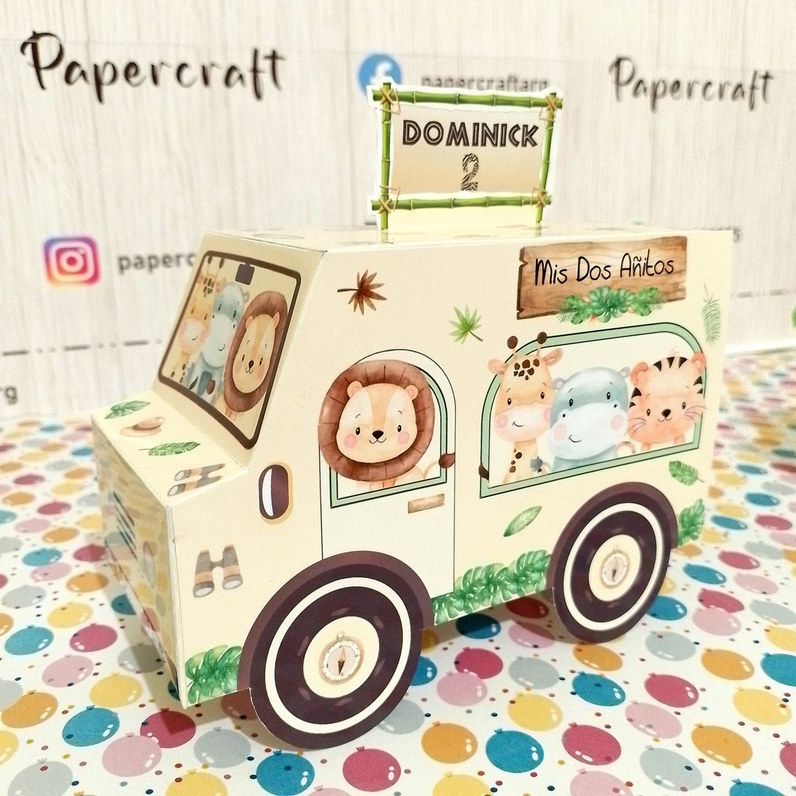 Papercraft Safari Minibus MODEL 2024, Safari Favor Box, Safari ...