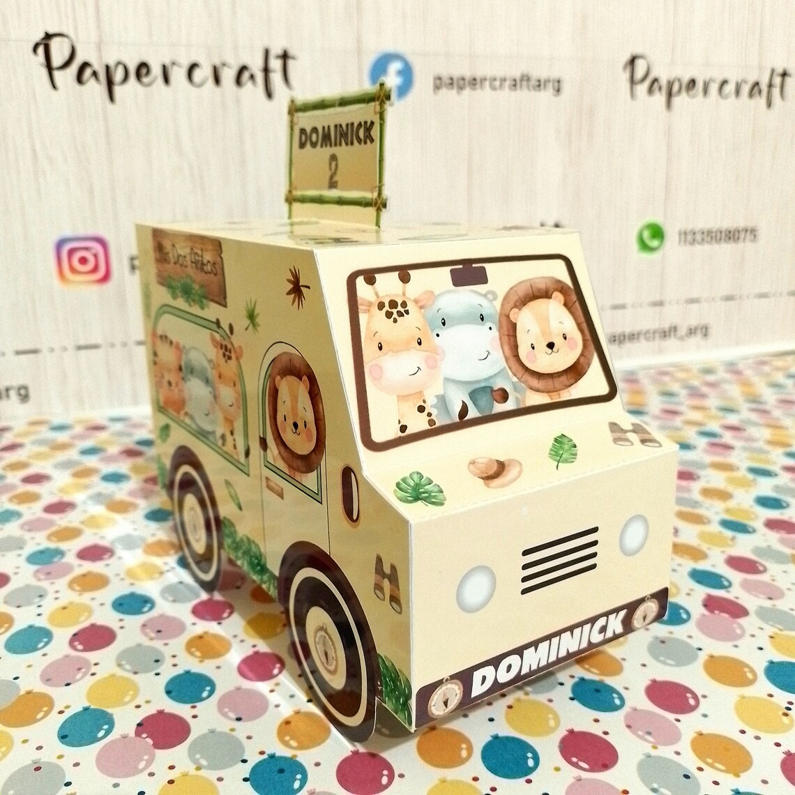 Papercraft Safari Minibus MODEL 2024, Safari Favor Box, Safari ...