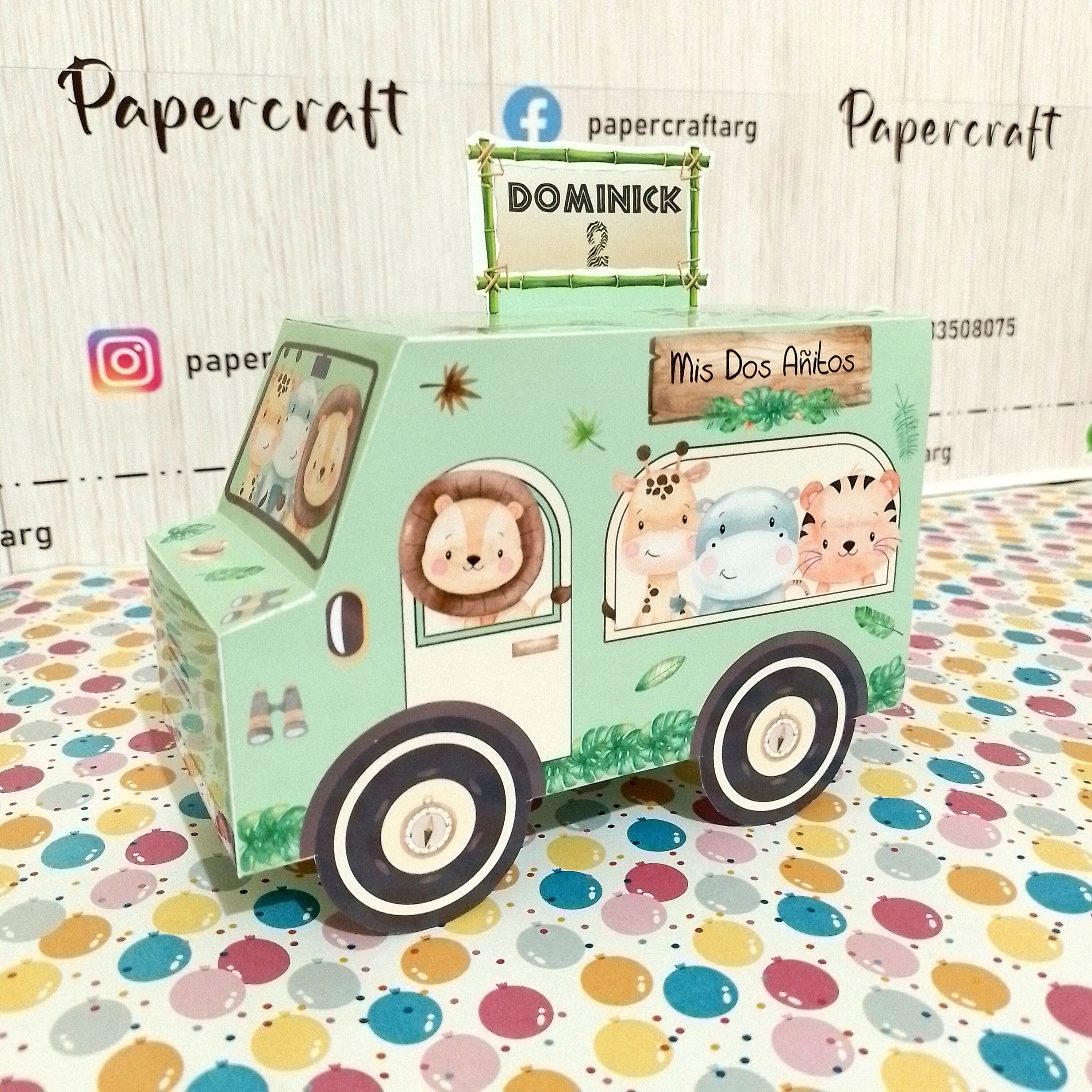 Papercraft Safari Minibus MODEL 2024, Safari Favor Box, Safari ...